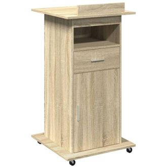 vidaXL Vidaxl - Pupitre et roues et tiroir ch&ecirc;ne sonoma bois ding&eacute;nierie