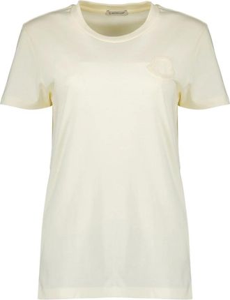 Moncler Femme, Tops, Blanc, Taille: 40 FR T-shirt Logo Brod&eacute;