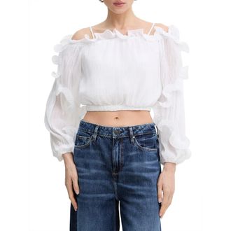 Guess Femme, Blouses et Chemises, Blanc, Taille: 40 FR Gabriella Blouse