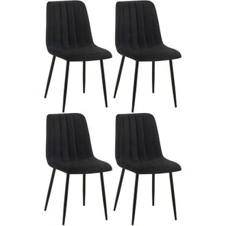 Clp Ensemble de 4 chaises de Dijon noires, tissu