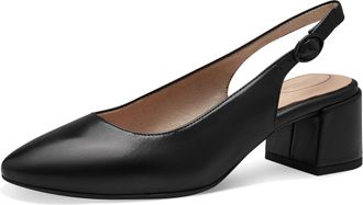 Tamaris Comfort Damen Slingpumps aus Leder Elegant, Schwarz (Black Nappa), 39 EU