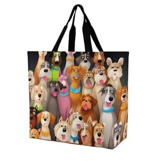 Generic Chiens Sac Courses D&eacute;contract&eacute; Tote Bag L&eacute;ger Sac Cabas Pour Plage Quotidienne Gym