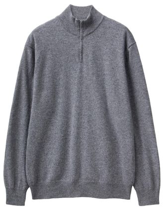 Benetton Herren Trikot Serafino M/L 1002u201i Strickjacke, grau, XX-Large