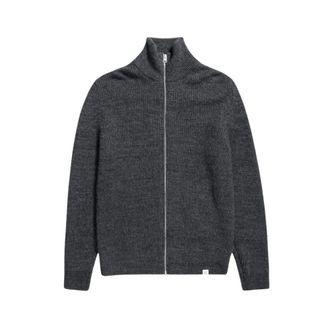 Norse Projects Homme, Pulls, Gris, Taille: L Hagen Wool Cotton Rib Jacket
