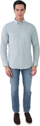 GANT Herren REG Oxford Banker Stripe Shirt Hemd, DEEP Forest Green, S