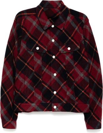 Undercover Hemdjacke mit Logo-Patch - Rot