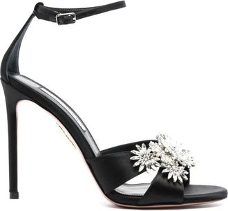 Aquazzura Sandalen - Crystal-Embellished High Stiletto Sandals - Gr. 37,5 (EU) - in Schwarz - f&uuml;r Damen