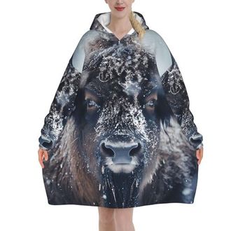 Generic Sweat &agrave; capuche avec symbole Bitcoin pour femme et homme adulte surdimensionn&eacute; pour une couverture douce et chaude