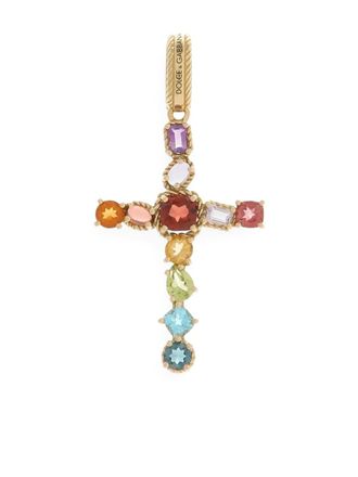 Dolce & Gabbana 18kt Charm Kids Gelbgoldanh&auml;nger mit Schmuckstein