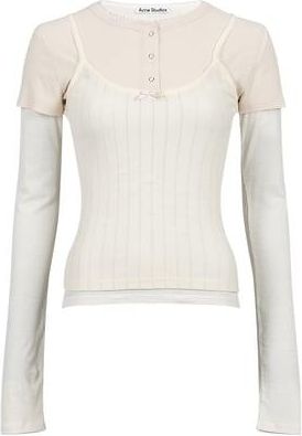 Acne Studios Top superpos&eacute; col rond