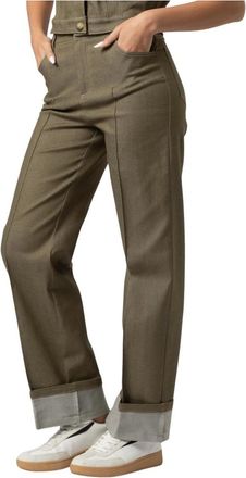 Kocca Femme, Pantalons, Vert, Taille: 44 FR Pantalon &agrave; revers