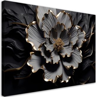 Feeby Bilder Blumen 3D 120x80 cm 1 tlg Schlafzimmer Modern Vlies Leinwandbilder Bild auf Leinwand Kunstdruck Wand Wanddeko Design Wohnzimmer B&uuml;ro Flur Hotel