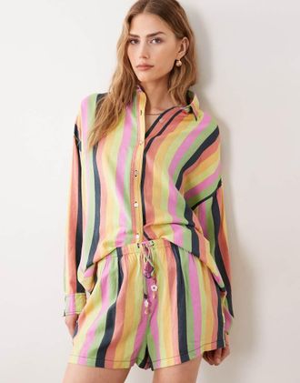 Rip Curl X Farm - Rio - Short de plage &agrave; rayures - Multicolore