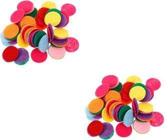 Angoily 200 Stück Runde Vliesstoff Kreise Gemischte Farben DIY Bastelmaterialien Filzartige Stoffblumen Vorgefertigte Filz Pads für Handarbeit und Nähprojekte