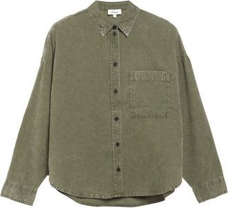 s.Oliver Langarmbluse Overshirt mit Hemdkragen und Viskose