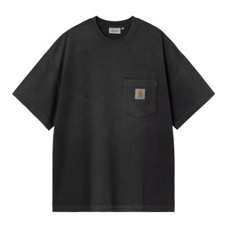 Carhartt Work in Progress Homme, Tops, Noir, Taille: XS T-shirt noir en coton avec poche Boxy Fit