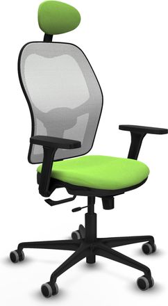 Piqueras y Crespo Ergonomischer Stuhl mit 3D-Armen, h&ouml;henverstellbare Lendenwirbelst&uuml;tze und festes Kopfteil, ausgestattet mit Syncro/Traslack und injiziertem Schaumsto