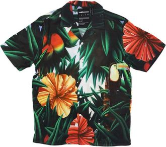 The Hundreds Homme, Chemises, Multicolore, Taille: S Blooming Woven Forest Short Sleeve Shirt