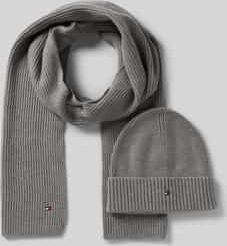 Tommy Hilfiger Mütze und Schal im Set aus Baumwoll-Kaschmir-Mix mit Geschenkbox