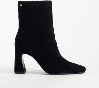 Steve Madden Flares - Stiefeletten aus schwarzem Wildleder mit hohem Absatz