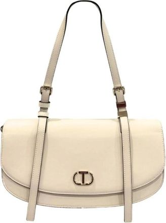 Twinset Femme, Sacs, Blanc, Taille: ONE Size Sac bandouli&egrave;re selle en cuir