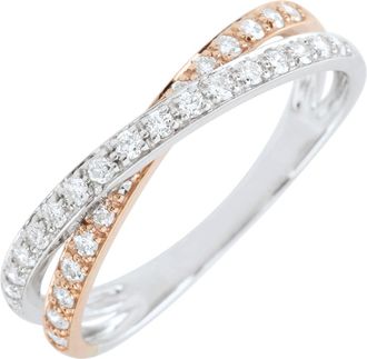 Edenly Trauring Saturnduett - Diamantendoppel - Rosé- und Weißgold - 18 Karat