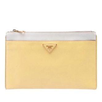 Prada Pre-owned Saffiano Clutch Bag - - Pre-owned - Damen - Gelb - ONE SIZE