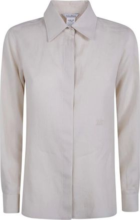 Max Mara Femme, Blouses et Chemises, Gris, Taille: 40 FR Falasco Linen Classic Shirt