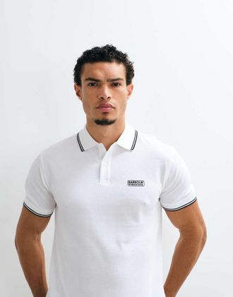 Barbour Evan - Polo &agrave; manches courtes avec liser&eacute; - Blanc