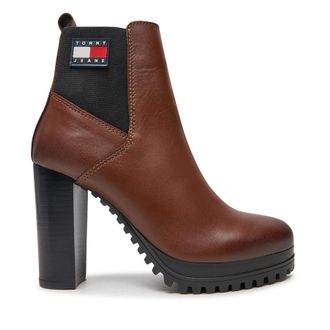 Tommy Jeans Stiefeletten Tommy Jeans Tjw New Ess High Heel Boot EN0EN02439 Braun