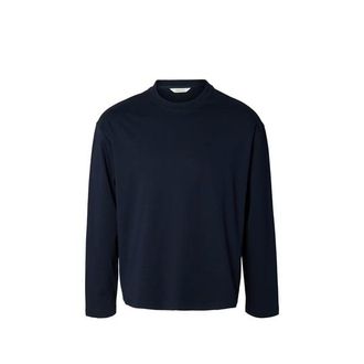 Selected T-shirt droit col rond en coton