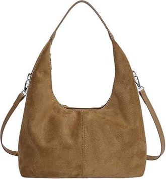 Generic Aukojoy Sac &agrave; bandouli&egrave;re en daim pour femme - Polyvalent - Grande capacit&eacute; - &Eacute;l&eacute;gant - Couleur unie givr&eacute;e - Sac &agrave; bandouli&egrave;re - Voyage - Date - Trav