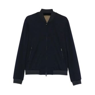 Corneliani Homme, Vestes, Bleu, Taille: 2XL Blouson aviateur en laine