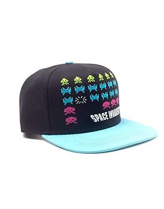 Bioworld Space Invaders Formation Snapback Baseball Cap, Black/Turquoise (SB588464SPI) Casquette, Bleu (Blue Blue), Taille Unique Mixte