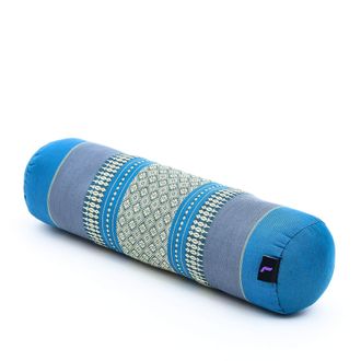 Leewadee Pilates Rolle Nackenst&uuml;tze kleines Yoga Bolster Yogakissen &ouml;kologisches Naturprodukt, Kapok, 50 x 15 x 15 cm, Hellblau