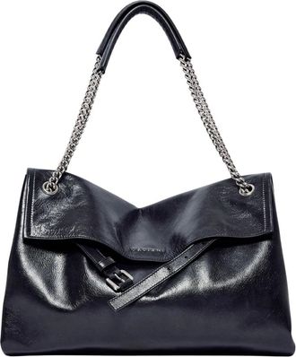 Orciani Femme, Sacs, Noir, Taille: ONE Size Sac élégant en cuir avec poignées chaîne