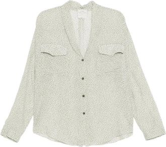 Forte_Forte Voile-Hemd mit Petite Pois-Print - Grün