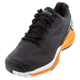 Wilson Herren Tennisschuhe, RUSH PRO 3.5 PARIS, Schwarz/Orange/Weiß, 45 1/3, Für alle Bodenbeläge, Alle Spielertypen, WRS327710E105