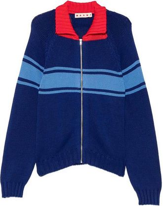Marni Pull Col Roul&eacute; - Bleu