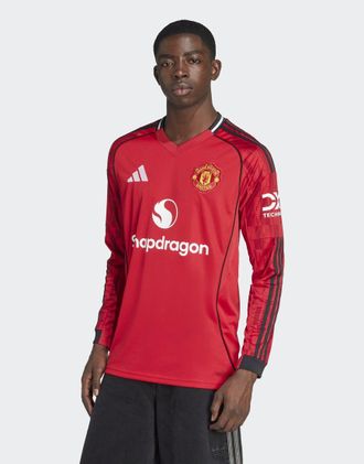 adidas adidas Performance - Manchester United 25/26 - Maillot domicile à manches longues - Rouge