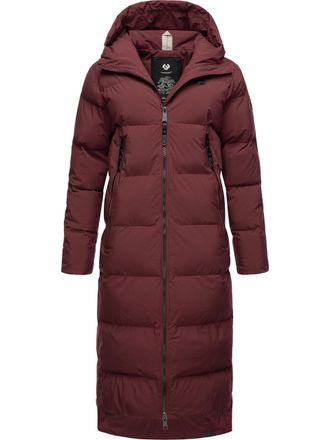 Ragwear Damen Wintermantel Warmer wasserdichter und atmungsaktiver Steppmantel extralang mit Kapuze Patrise YOUMODO Wine Red Gr. 3XL