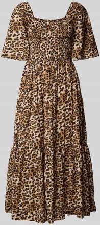 Selected Midikleid mit Smok-Details Modell DORA