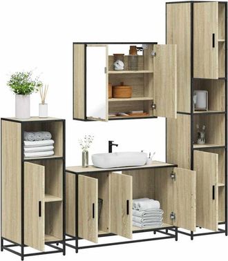 vidaXL Vidaxl - Ensemble de meubles de salle de bain 4 pcs chêne sonoma