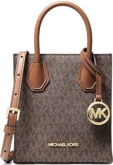 Michael Kors Sac &agrave; bandouli&egrave;re Mercer en cuir grain&eacute;, taille XS, marron, X-Small