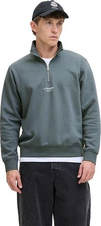 Jack & Jones Male Sweatshirt mit halbem Rei&szlig;verschluss Gedruckt Sweatshirt mit halbem Rei&szlig;verschluss