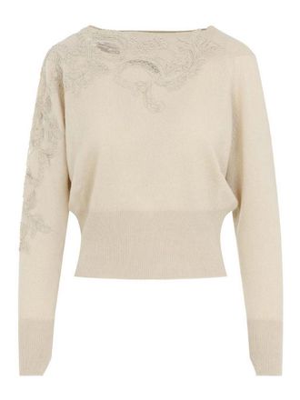 Ermanno Scervino Pull Col Rond - Cr&egrave;me