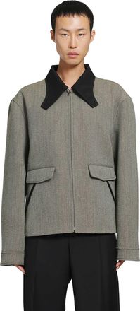 Marni Sculptural Collar Tweed Jacket