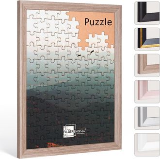Bildershop-24 Puzzlerahmen PRIO 48x68cm Sonoma Eiche (Dekor) f&uuml;r ca. 500-1000 Teile