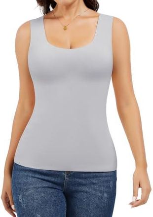 Joyshaper Femme Hauts Thermique sans Manches Camisole Veste Hiver Chaud Tank Top Baselayer sous-vêtements Thermiques Tops Violet Clair M