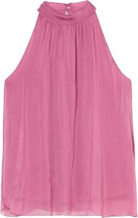 Oltre Femme, Tops, Rose, Taille: 44 FR Top en M&eacute;lange de Soie